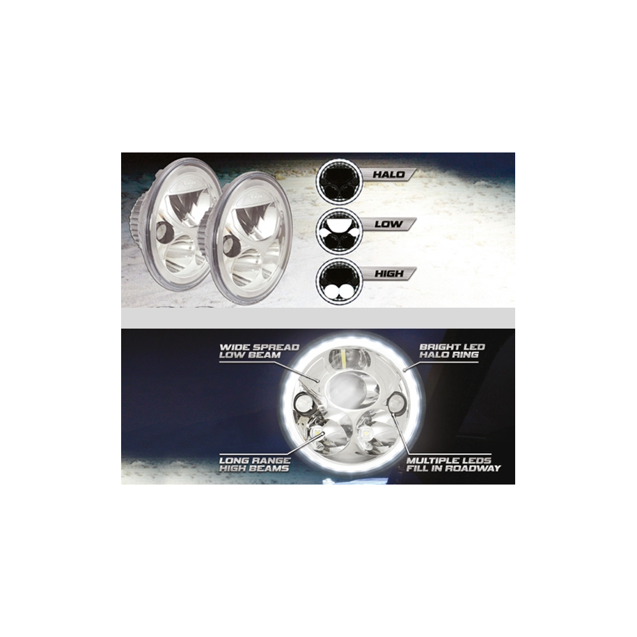 Optique / phare led Vision-X Vortex 7'' pour Jeep Wrangler JK de chez ...